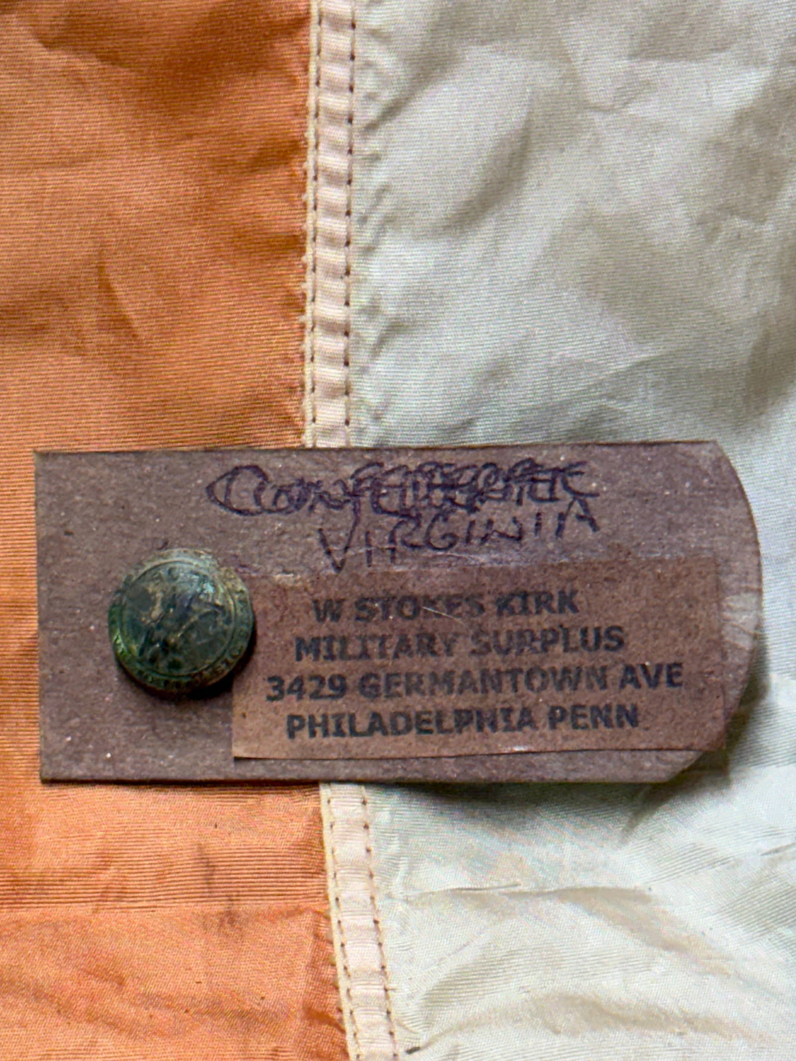 Civil War Confederate Csa Virginia Cuff Button By W. Stokes Kirk Auction