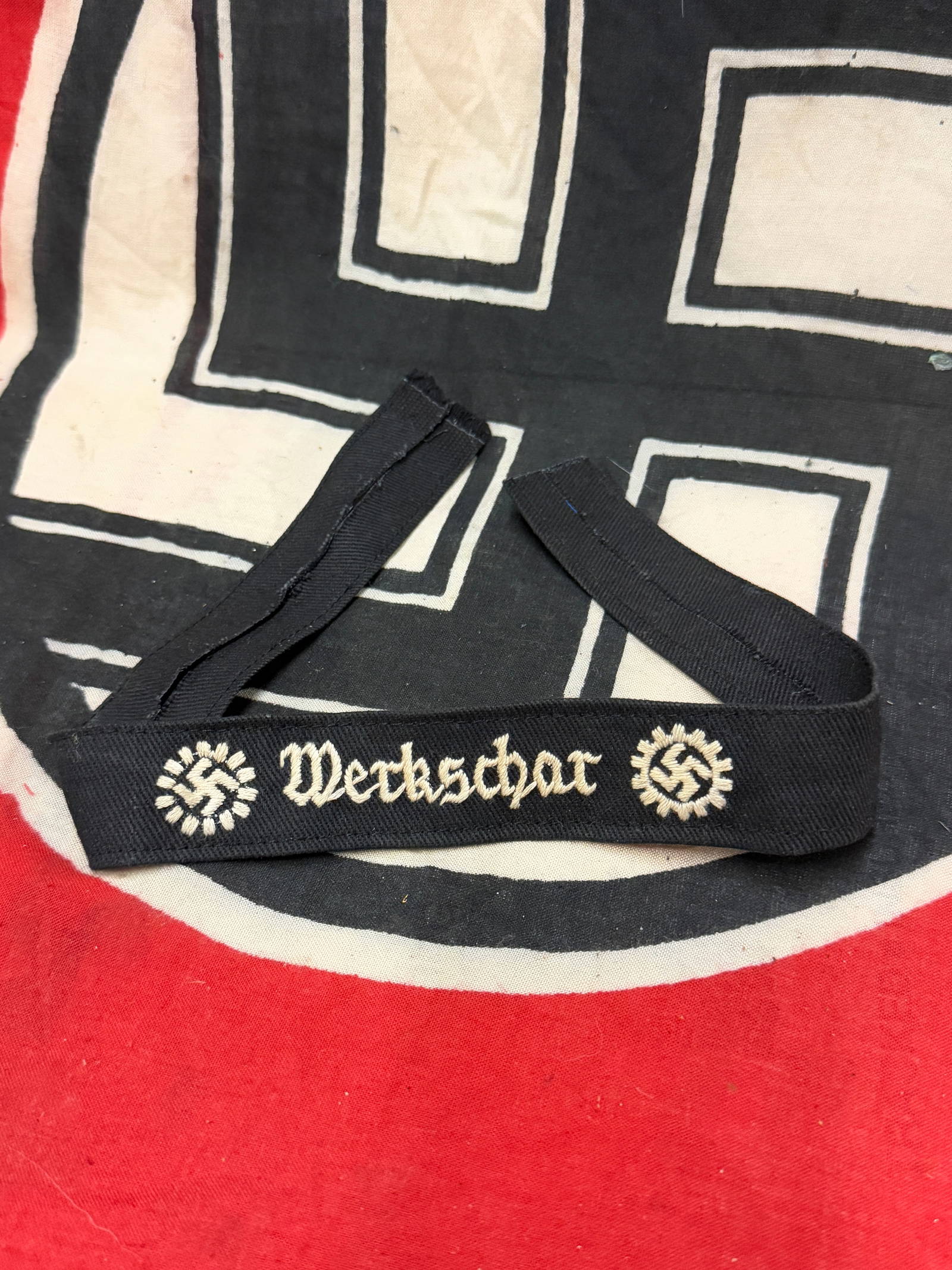 A Ww2 German Cuff Title "werkschar" Of The German Labour Front Auction