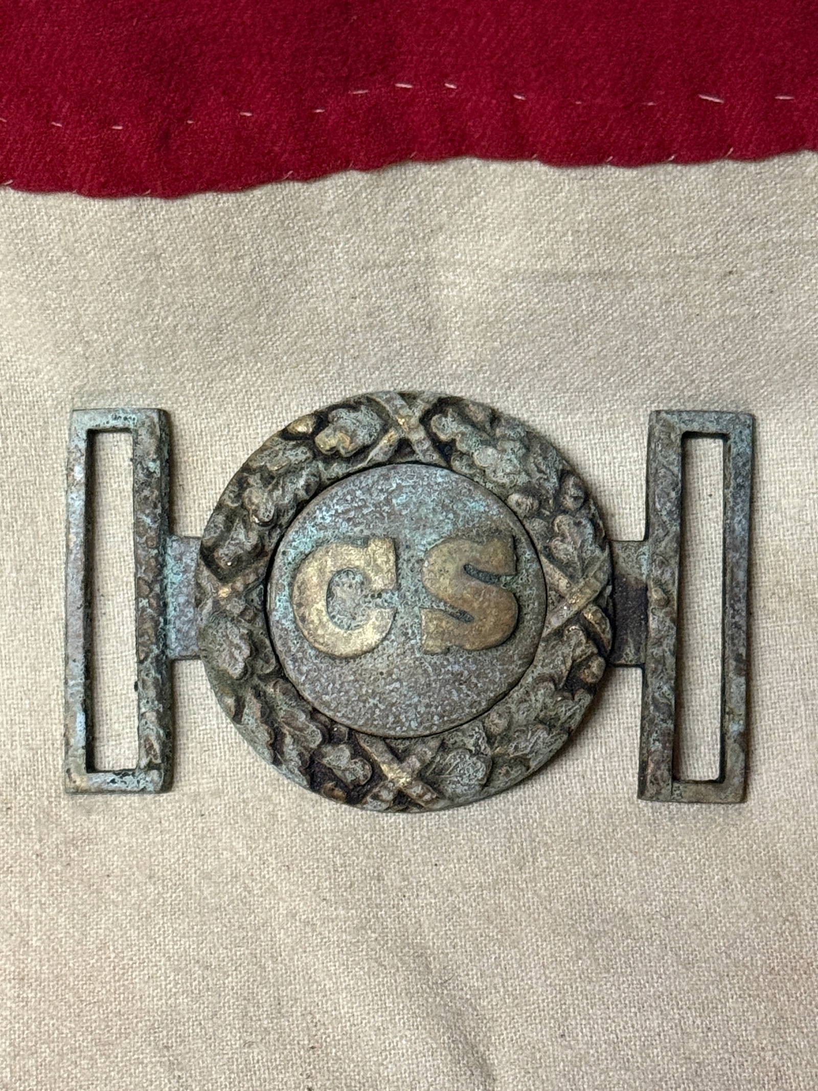 Civil War Confederate Csa "c.s." 2-piece Belt Plate Buckle Auction