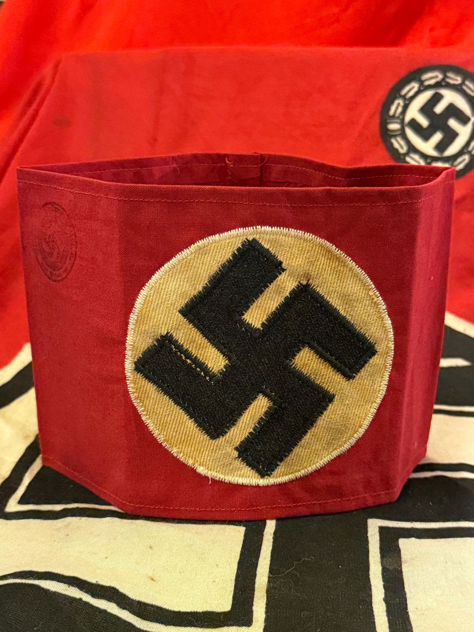 Ww2 German Nsdap Political Leader Armband With Inspection Stamp Auction