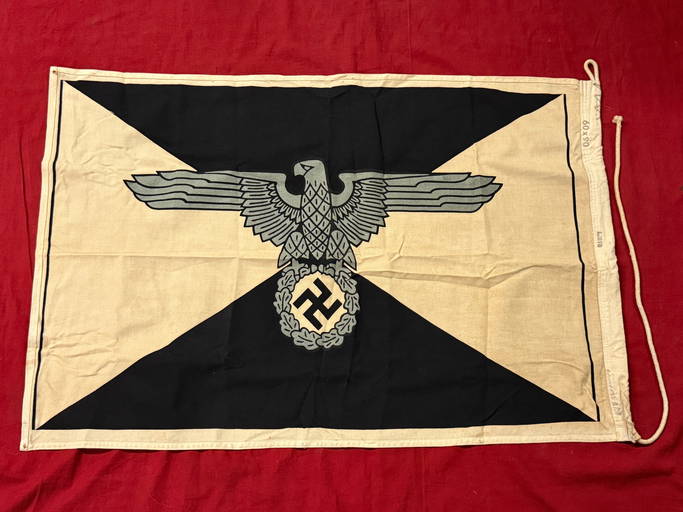 German Wwii Waffen Ss Officers Commander Banner Flag With Maker Marks