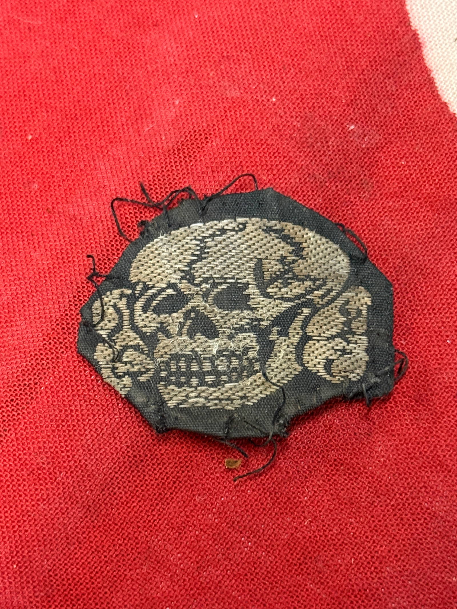 Scarce Ww2 German Totenkopf Ss Skull Cloth Badge Auction