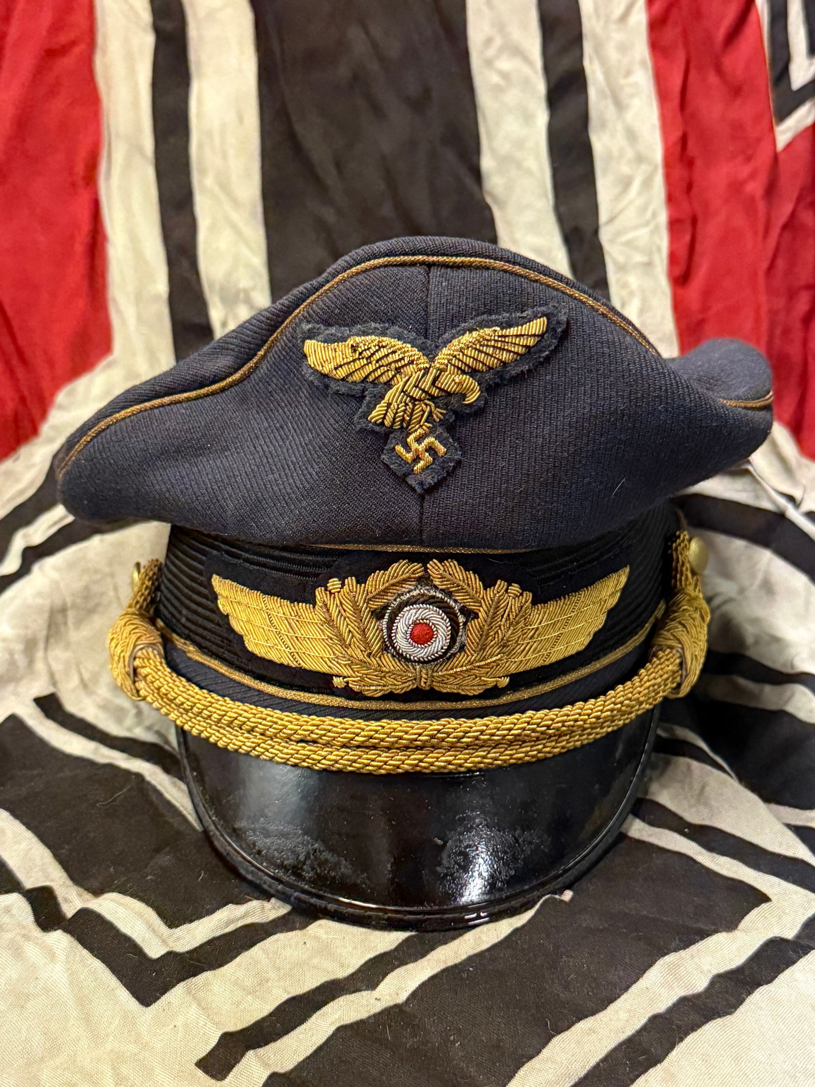 Rare Ww2 German Luftwaffe Generals Visor Cap Auction