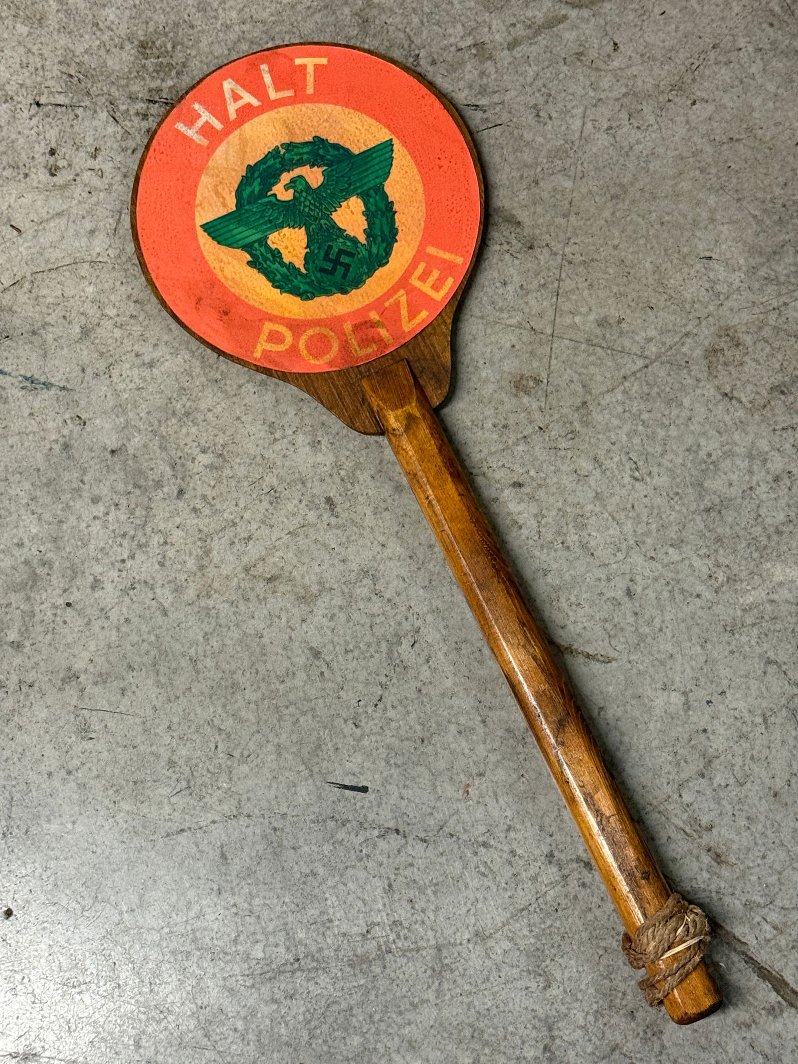 Ww2 German Police Halt Sign Paddle Auction