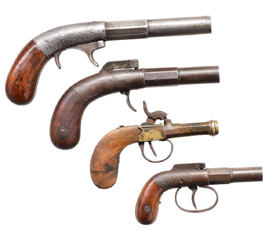 4 PERCUSSION POCKET PISTOLS.