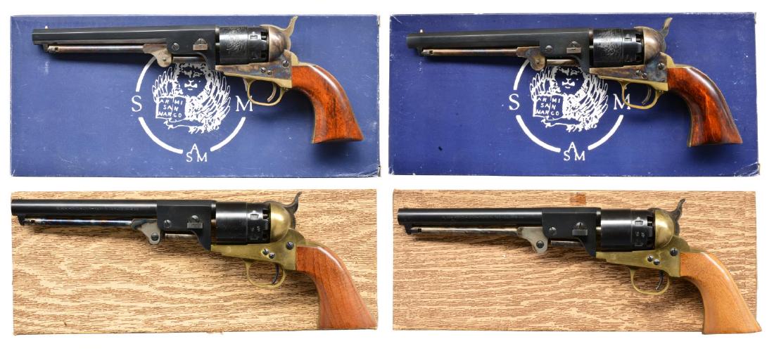 4 Italian Reproduction Cap And Ball Revolvers.