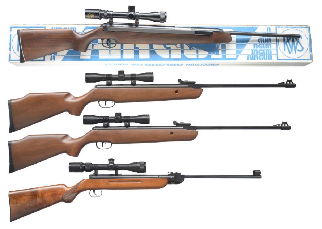 4 PELLET RIFLES BY REMINGTON, RWS & WISCHO.