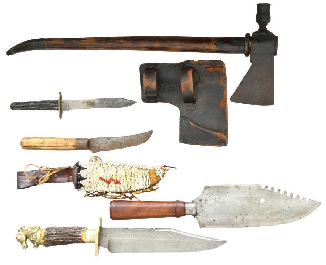 5 EDGED WEAPONS, 18TH CENTURY CUIRASS