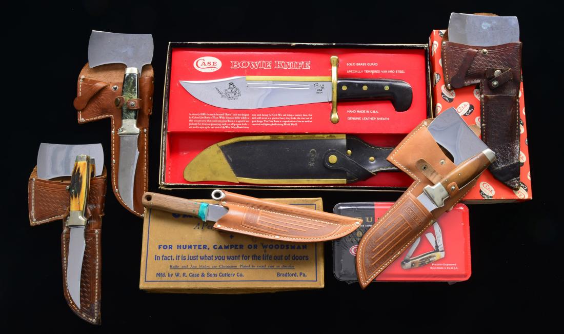 7 CASE FIXED BLADE KNIVES PLUS 2 BOXES.