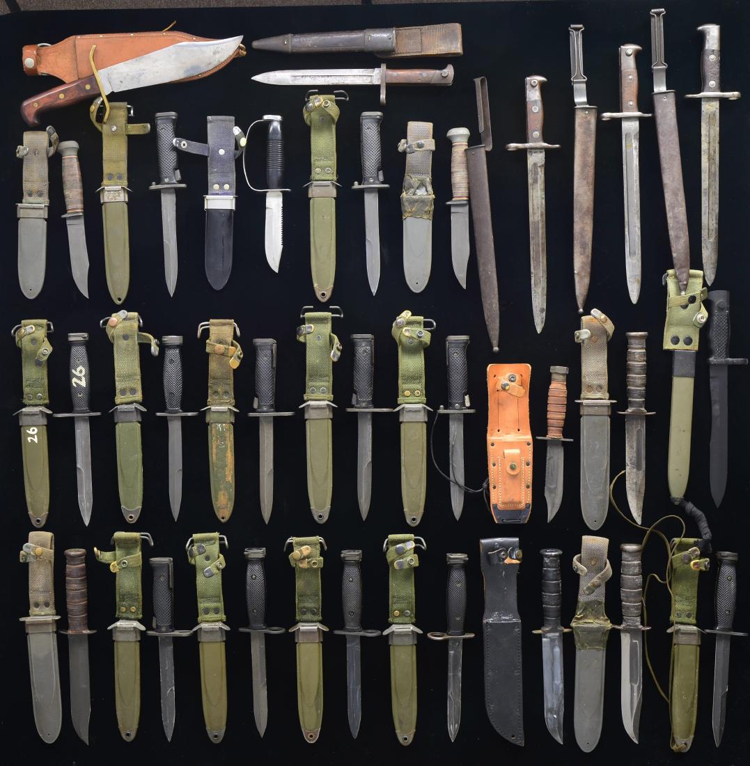 Grouping Of Bayonets, Knives & Edged Weapons.