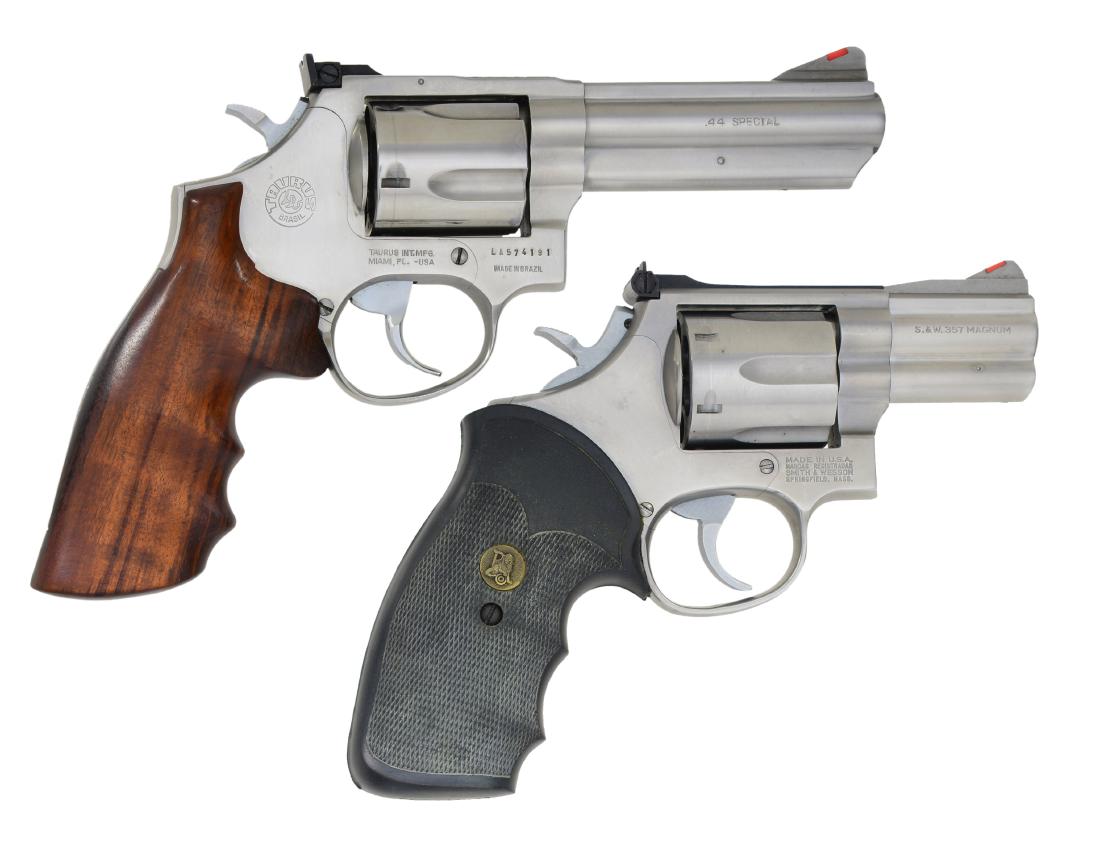 2 STAINLESS DA REVOLVERS; TAURUS 441 PLUS S&W