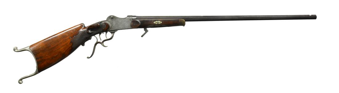 Ornate German Single Shot Schutzen Rifle.