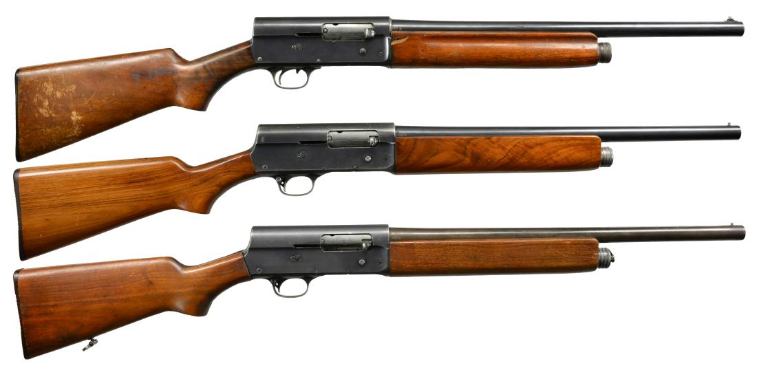 3 REMINGTON MODEL 11 RIOT SEMI AUTO SHOTGUNS.