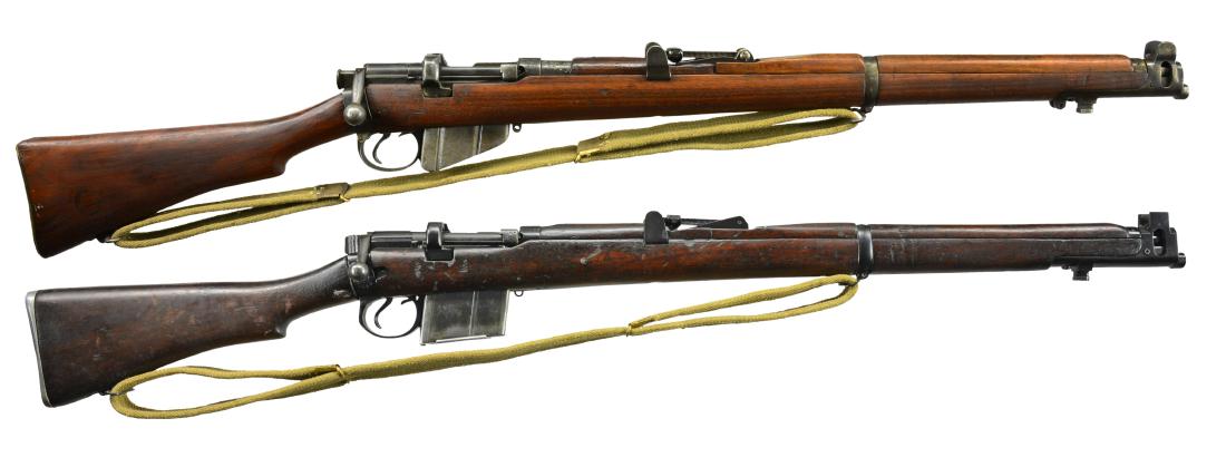 2 BRITISH MILITARY BOLT ACTION RIFLES.
