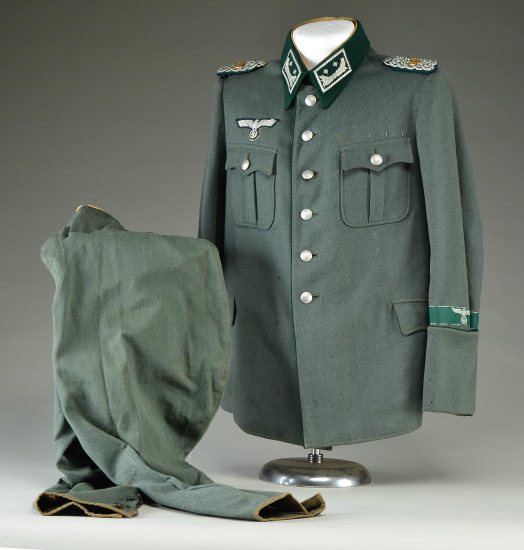 WWII GERMAN LAND CUSTOMS TUNIC & RIDING BREECHES.