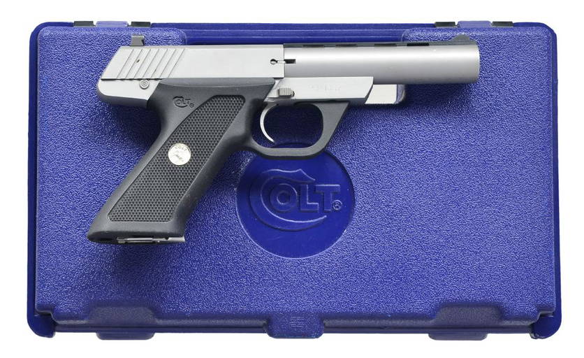 Colt Stainless 22 Semi Auto Pistol.