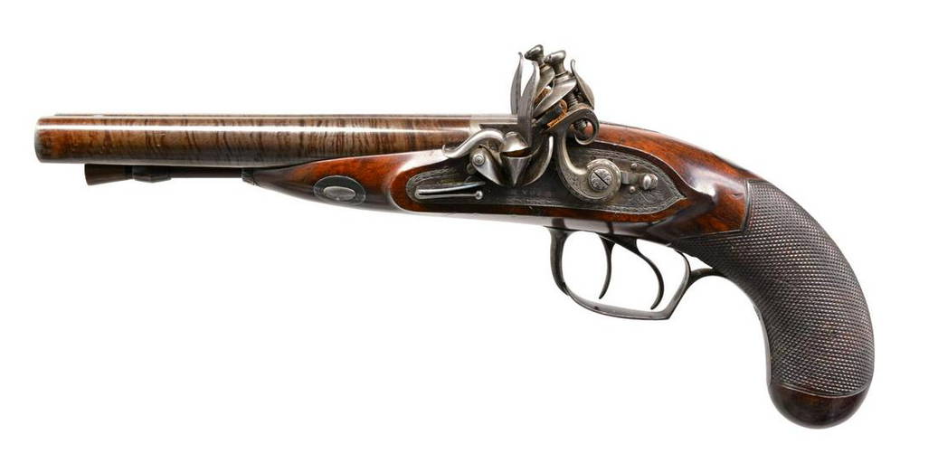 Spectacular Henry Nock Double Barrel Flint Pistol