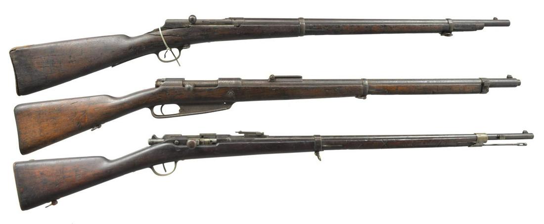 3 Antique Military Bolt Action Rifles.