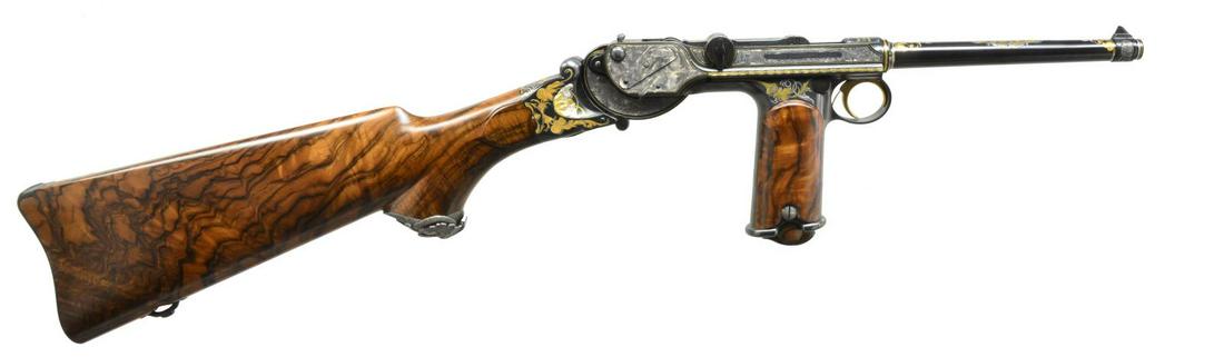 High Art Engraved & Gold Inlaid "system Borchardt"