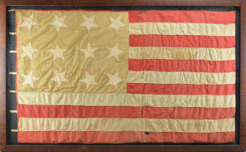 Rare 12 Star Early Civil War Secession Flag.