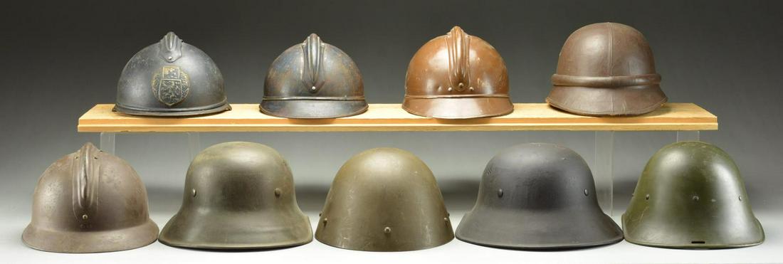 9 EUROPEAN MILITARY HELMETS. (#2475) on Dec 07, 2022 | Poulin Antiques ...