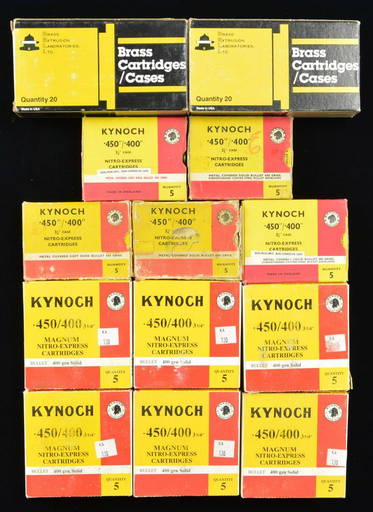 10+ Boxes Of Kynoch 450/400 3 1/4" Nitro Express.