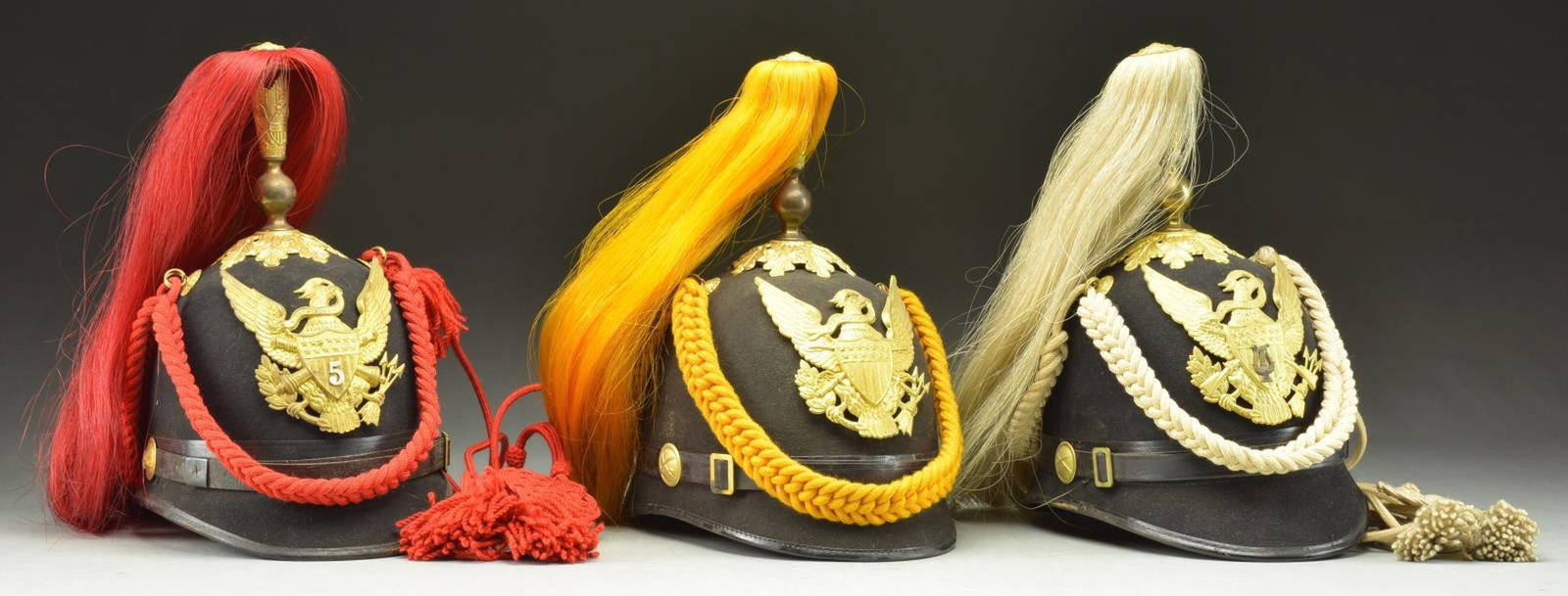 3 M1881 Us Plumed Helmets. Auction
