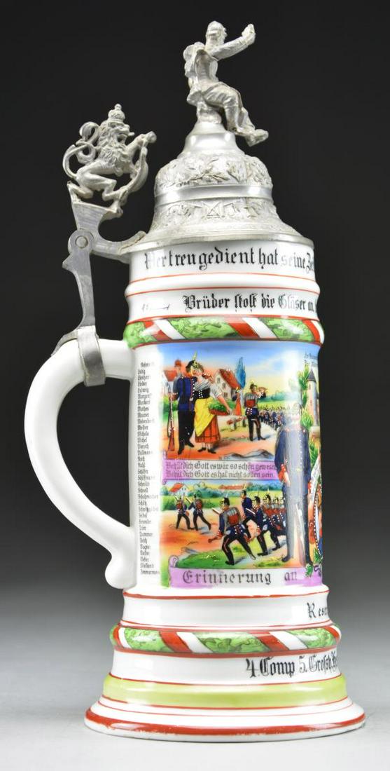 Imperial German Regimental Stein For The 168th