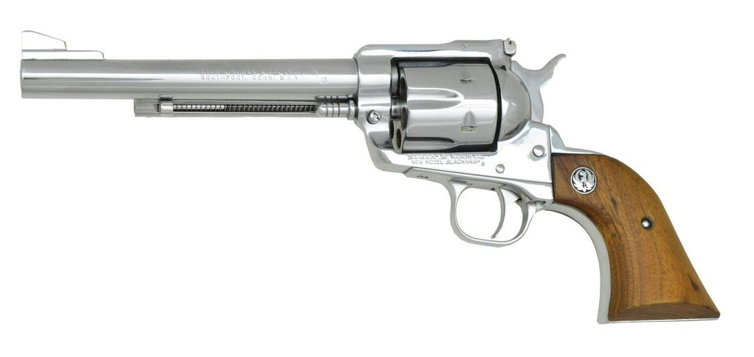 Chrome Plated Ruger Nm 357 Blackhawk Revolver.