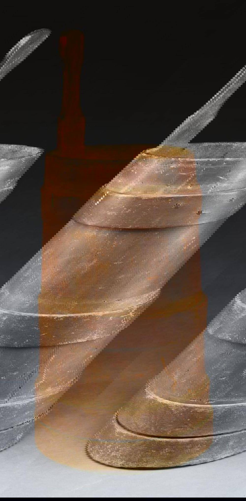 18th Century Wooden Piggin In Original Old Auction