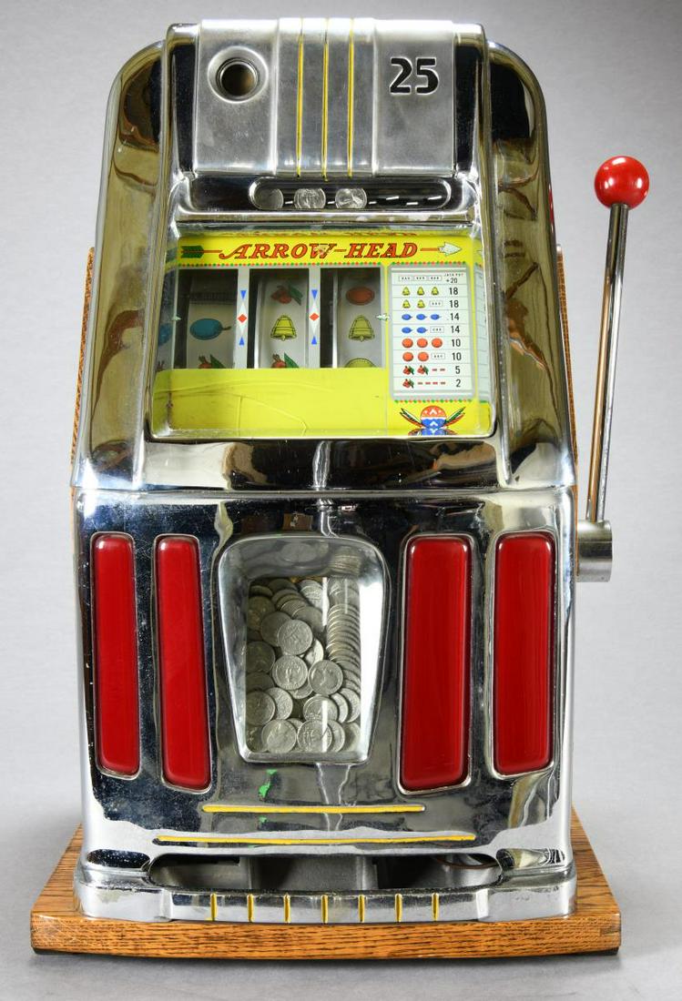 25 Cent Mills Arrow Head High Top Slot Machine. Auction