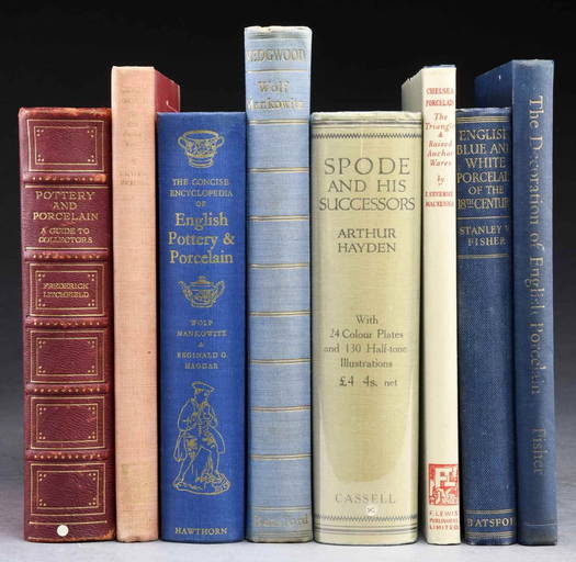 Eight Old Reference Books On British Pottery And