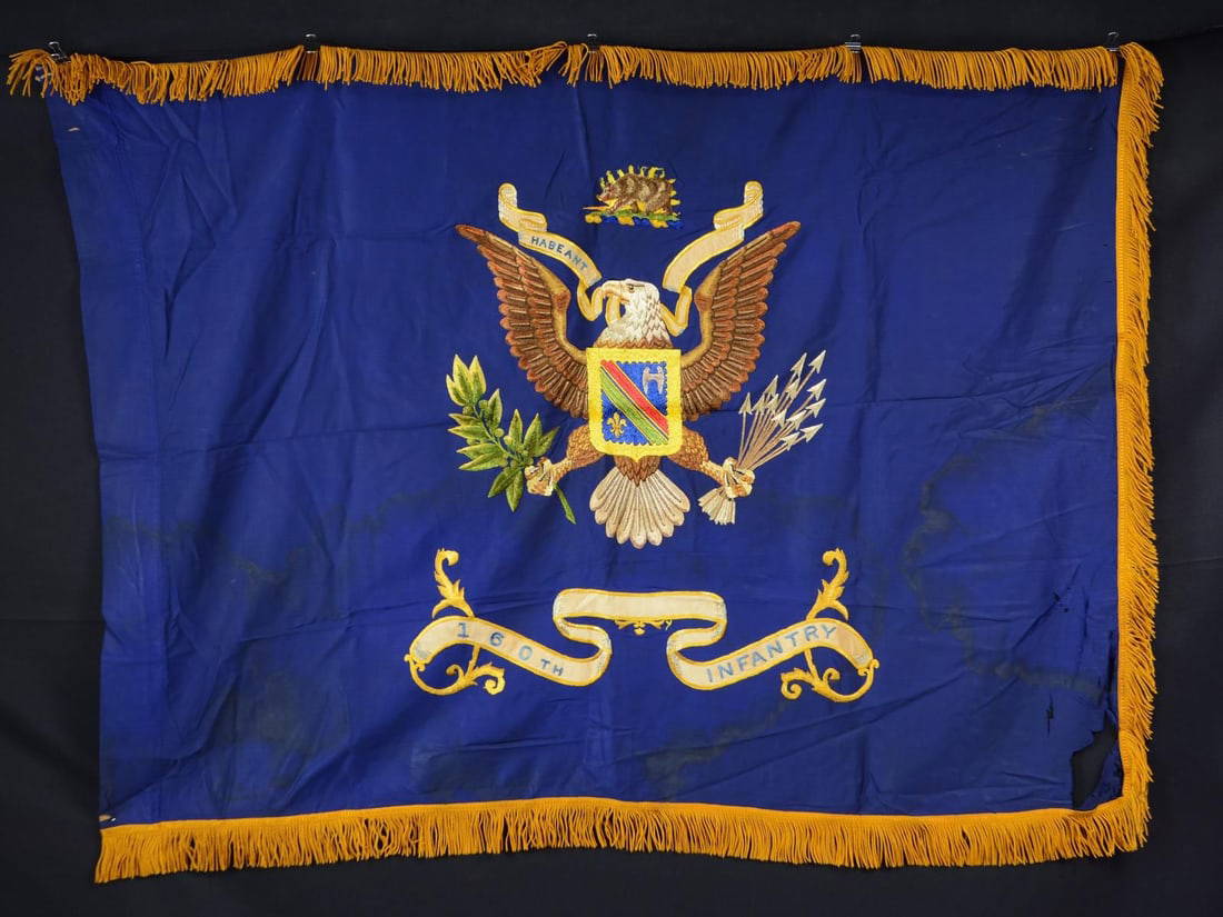 160th Us Infantry Flag, Ww2 Era. Auction
