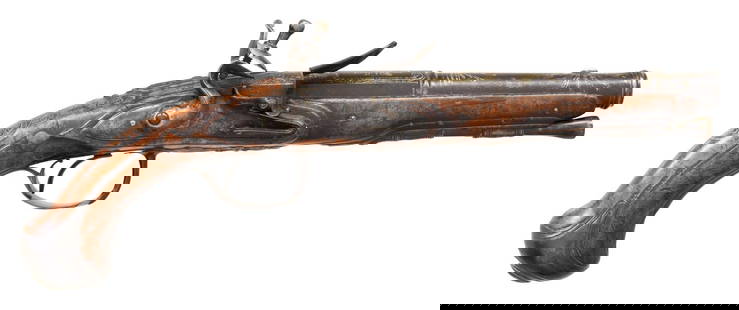 Fancy Pr Of Silver Mounted French Flintlock Auction