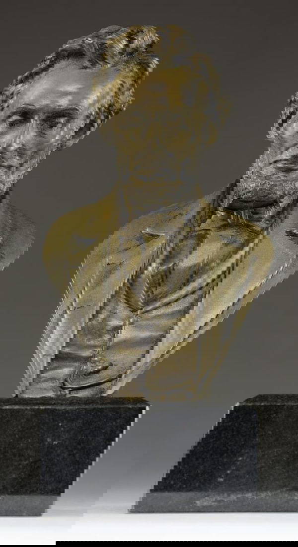 Attractive Gilded Bronze Bust Of President Auction