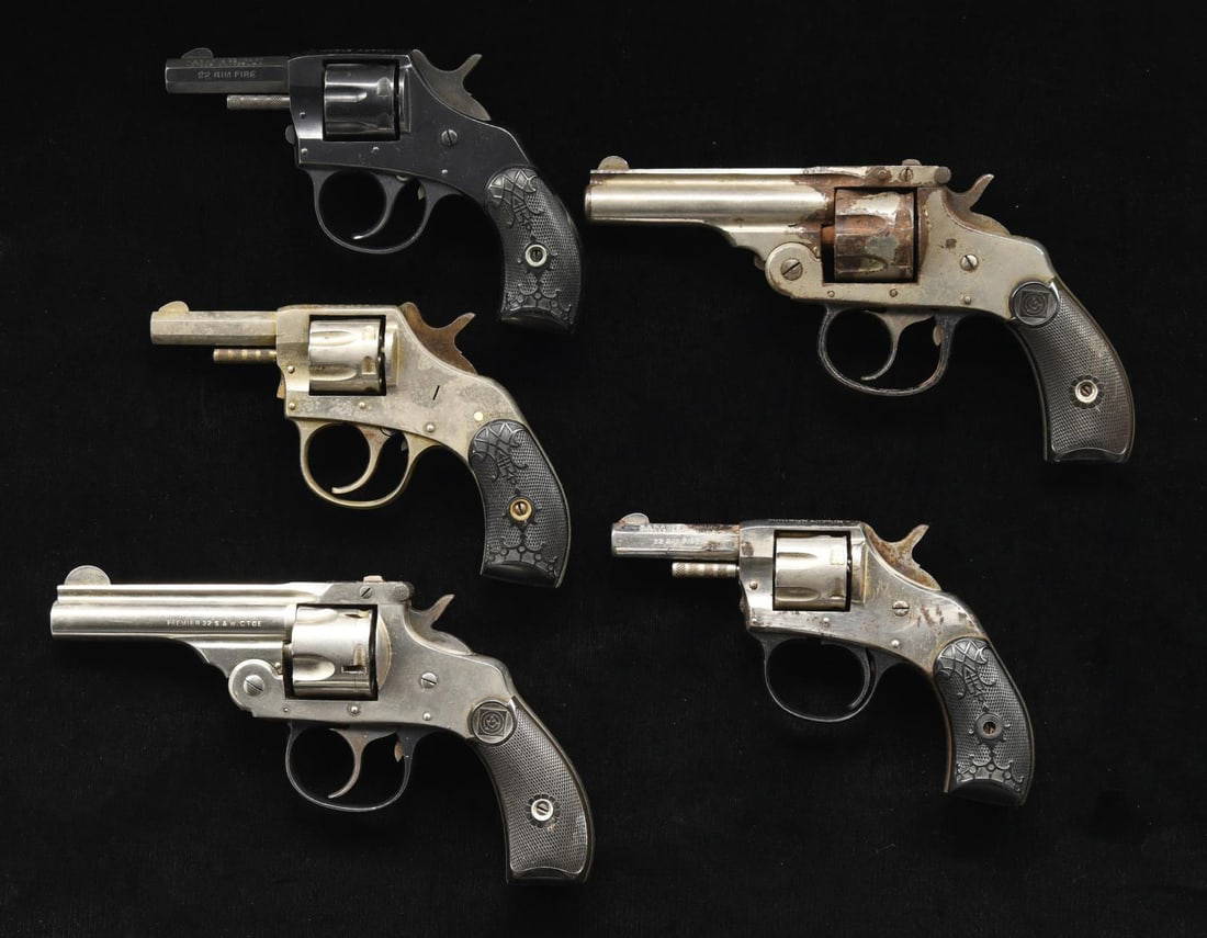 Lot Of 5 H&r Double Action Revolvers. Auction