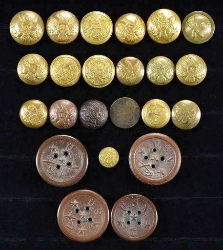 23 Us Military Buttons From The Civil War