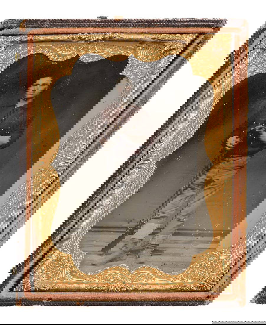 Fine Quarter Plate Ruby Ambrotype Of "redshirt" Auction