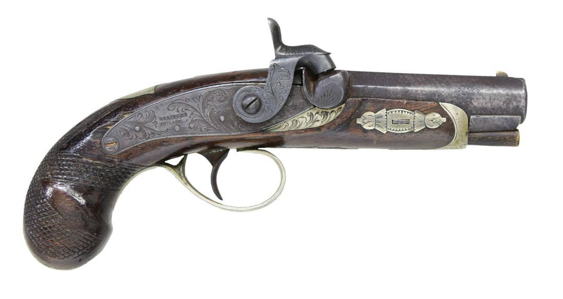 H. Deringer Derringer With 3-1/4" Barrel Retailed Auction