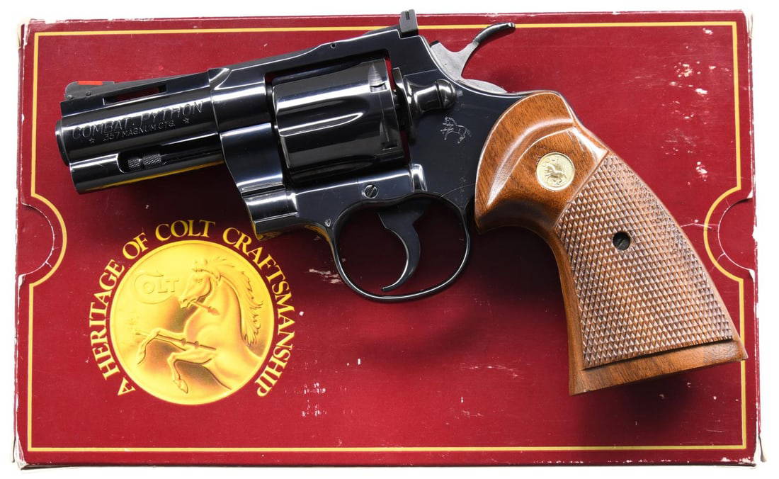 Very Rare Colt 3" Combat Python Revolver. Auction