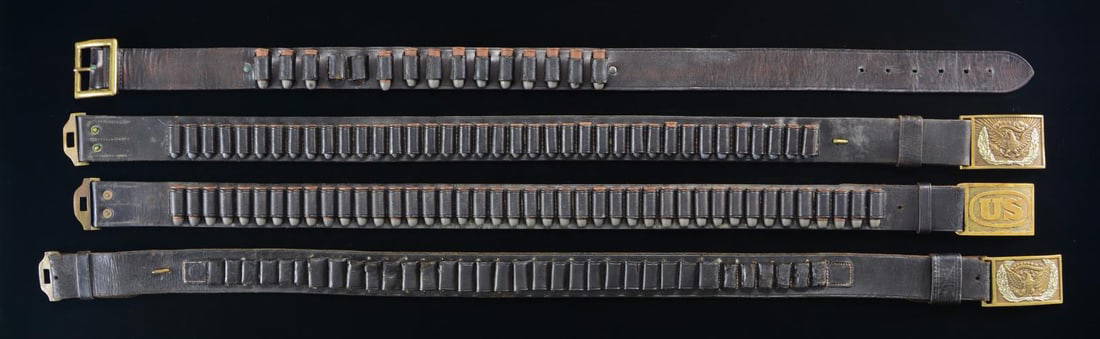 4 Pre-1876 Prairie Belts Or Fair Weather Christian Auction