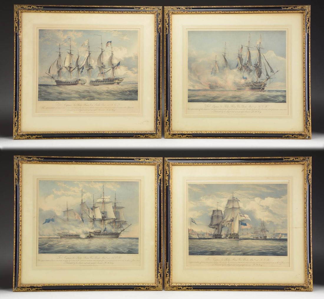 Set Of 4 Rare Engravings Hms Shannon Vs. Uss Auction