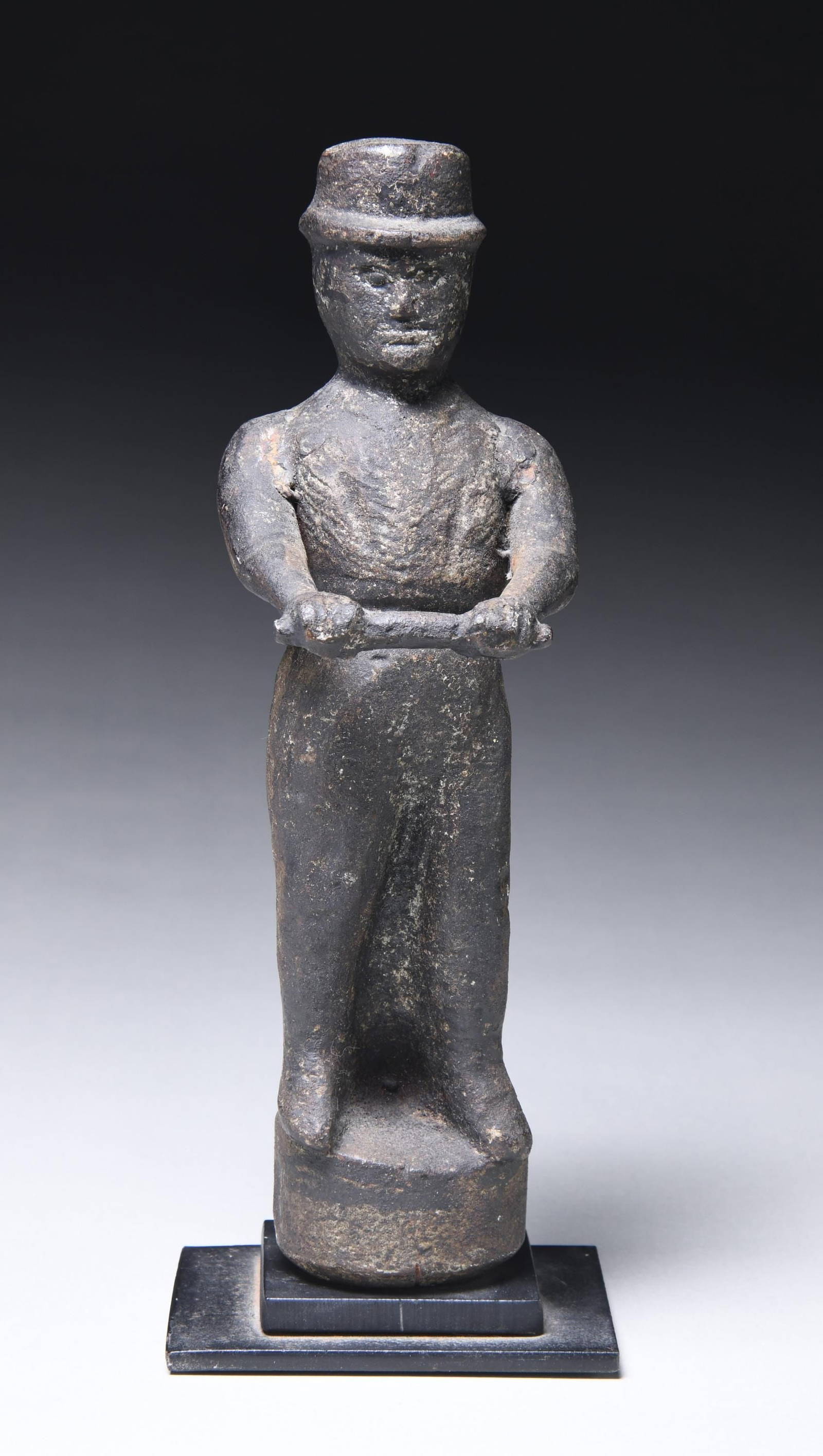 Rare Cast Iron Figural Hitching Post Cap. Auction