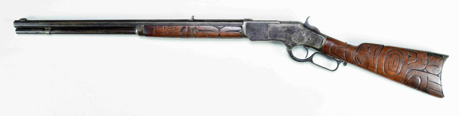 Winchester 1873 First Model Rifle With Carved