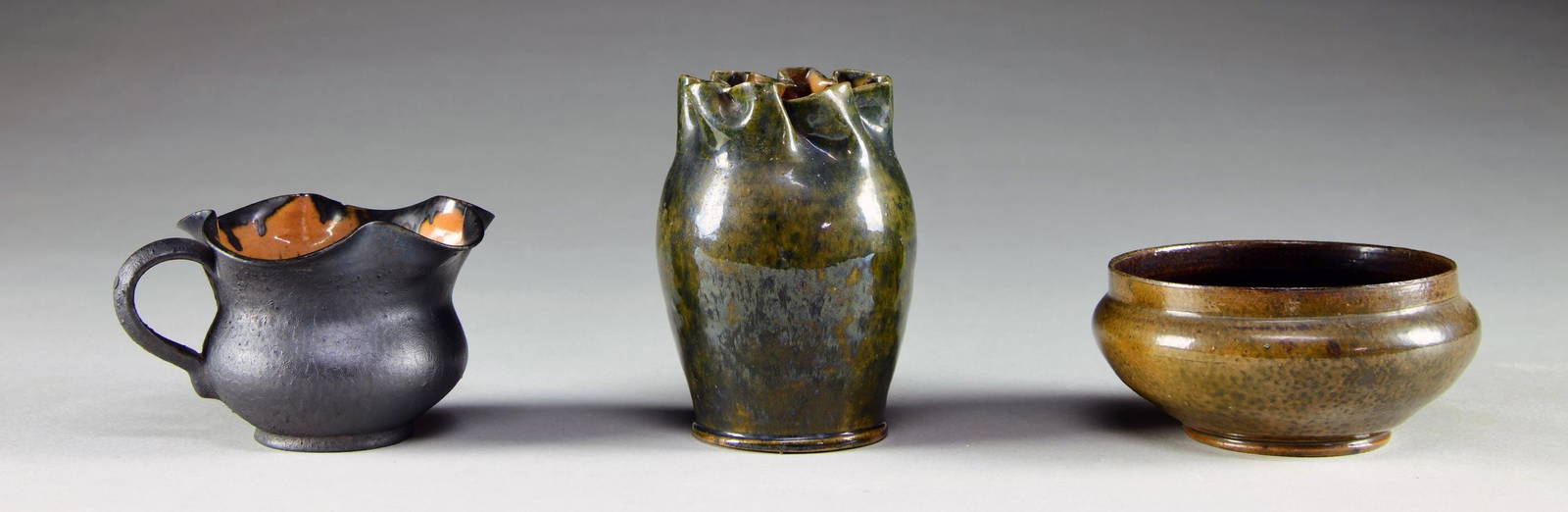 Three Pieces Of Signed George Ohr Pottery. Auction