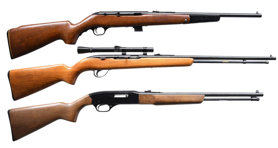 Lot Of 3 Semi Automatic Rimfire Rifles.