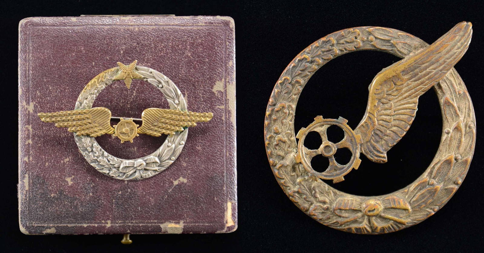 Two World War Era French Balloon Badges. Auction