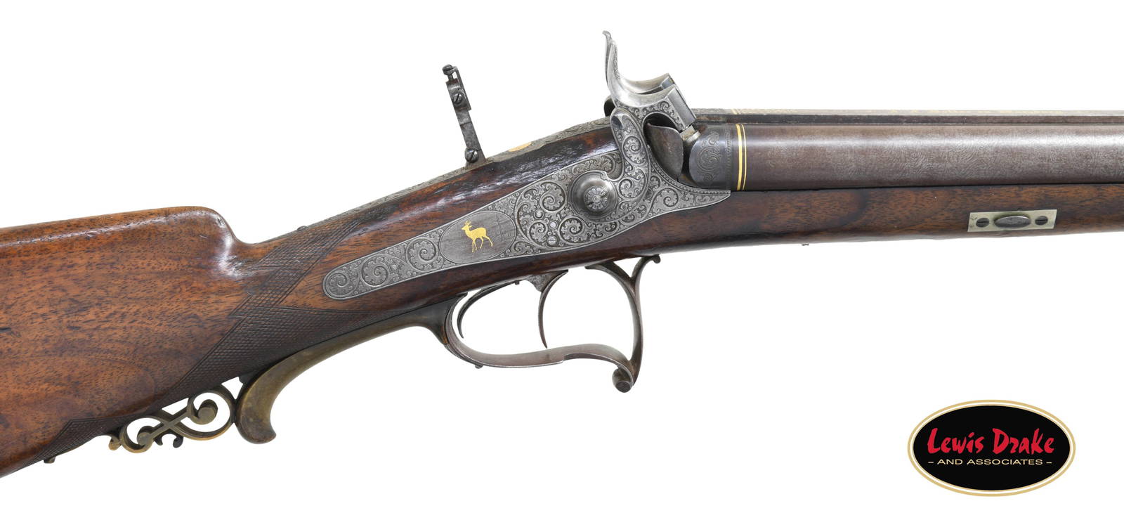 Highly Finished Percussion Double Rifle By Auction