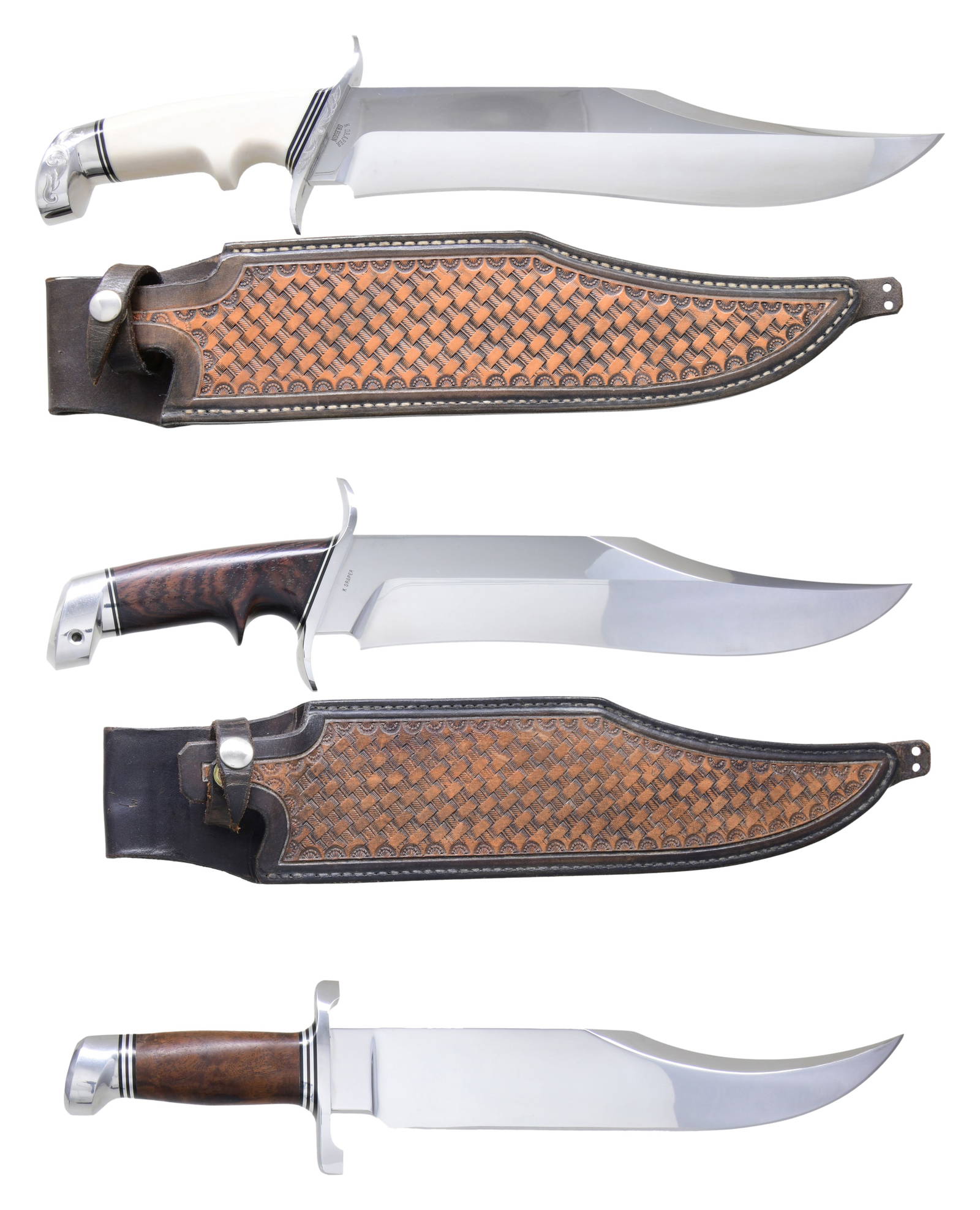 3 Kent Draper Custom Made Knives. Auction