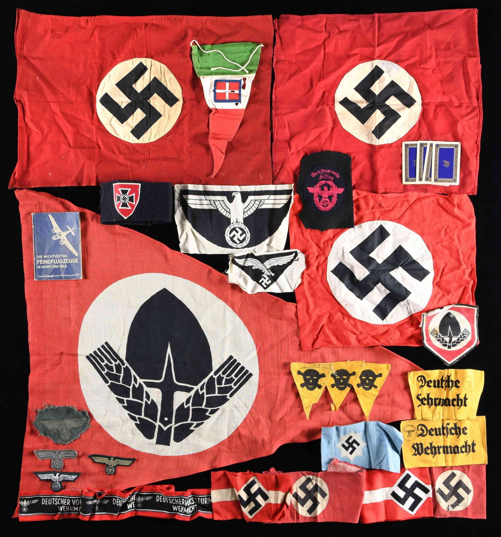 Wwii German Arm Bands, Flags, Cloth Insignia, And Auction